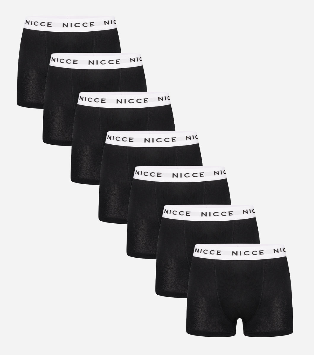 NICCE Mens 7 Pack Boxers Borwis | Black