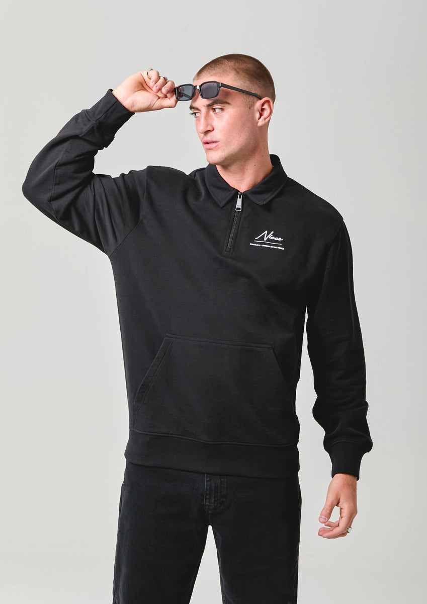 NICCE Mens Exalt 1/4 Zip Sweat | Black