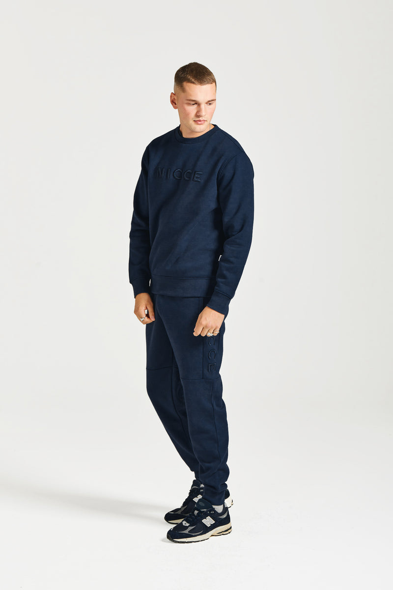 NICCE Mens Mercury Sweat & Jogger Tracksuit Set | Navy
